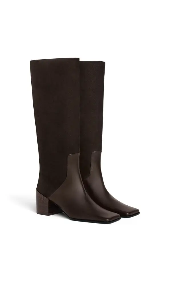Alaïa Square Toe Chunky Heel Boots