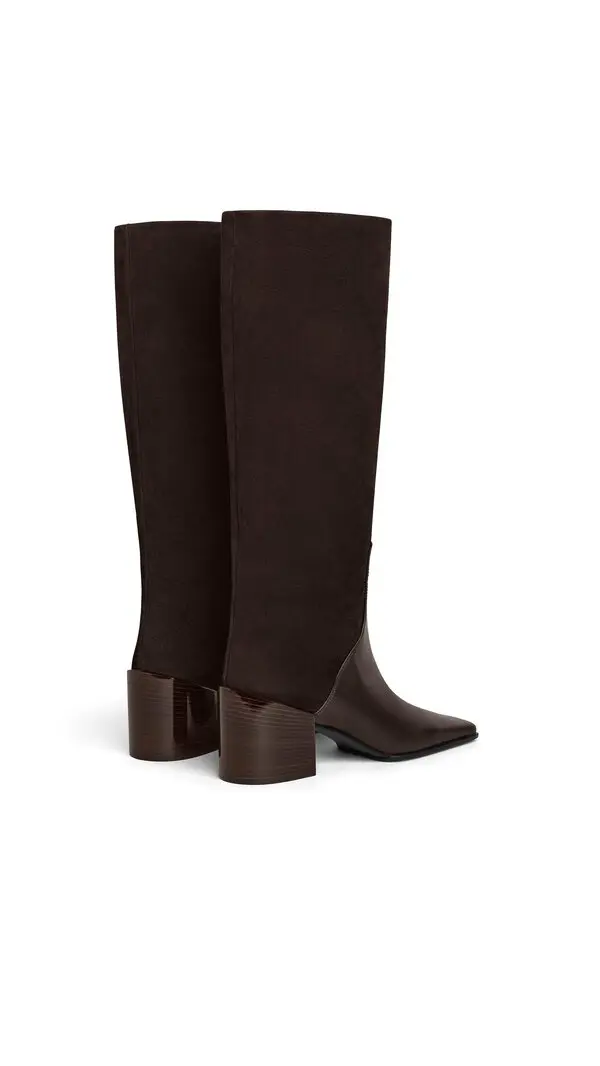 Alaïa Square Toe Chunky Heel Boots