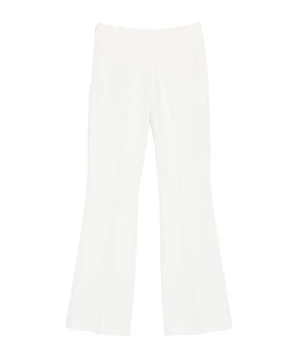 Liu Jo Flowing Crepe Flared Trousers With Stud Details - White