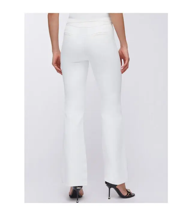 Liu Jo Flowing Crepe Flared Trousers With Stud Details - White