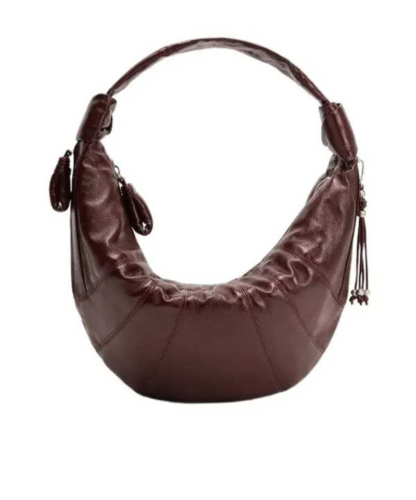 LEMAIRE Fortune Croissant Shoulder Bag - Dark Brick Red