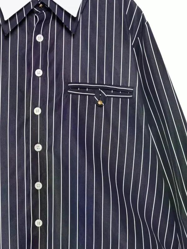 Dice Kayek Pinstriped Contrast-collar Shirt