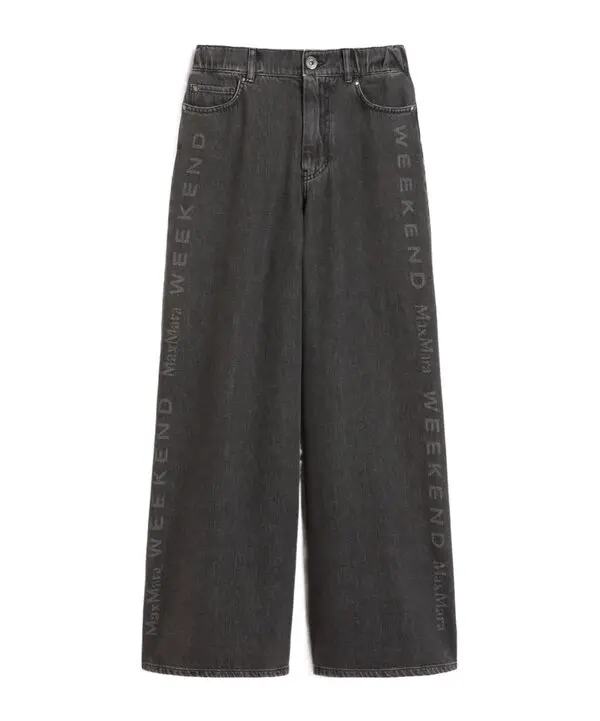 Max Mara Logo Wide Leg Jeans