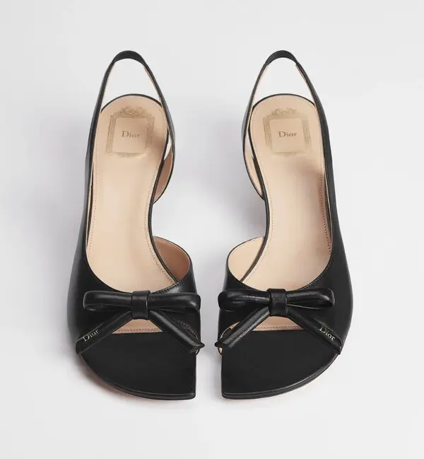 Dior Bow Heeled Slingback Sandal