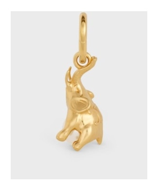 Celine Brass Elephant Charm With Resin Pearl And Gold Finish - Yellow