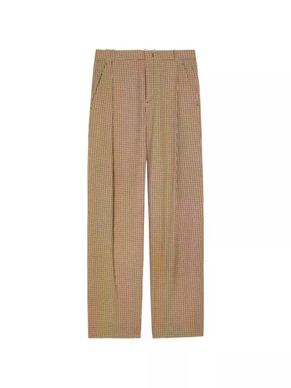 Vince Check Pleated Trousers
