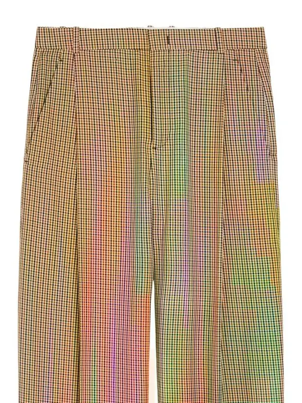 Vince Check Pleated Trousers