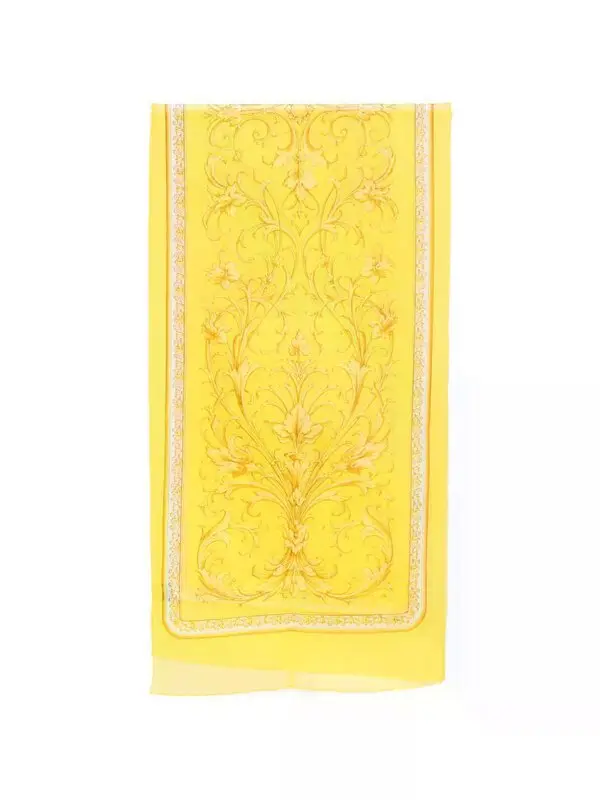 Versace 2000s Barocco-print Scarf - Yellow