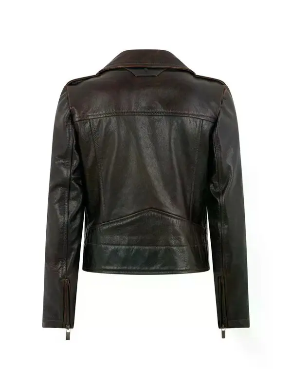 SALVATORE SANTORO Dark Leather Biker Jacket