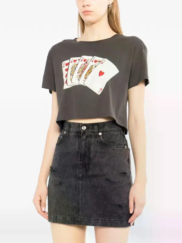 MELT Graphic-print Cropped T-shirt