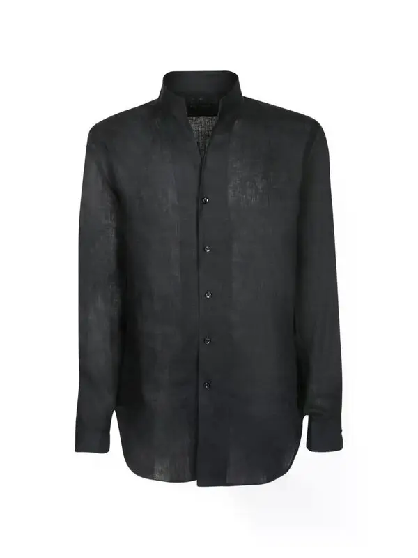 DELL'OGLIO Mandarin-collar Long-sleeve Shirt