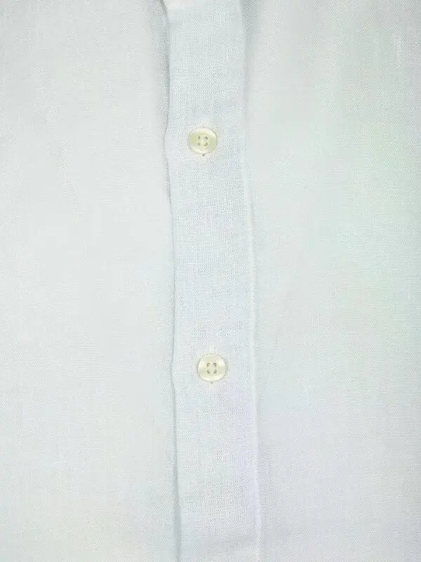 120% Lino Long-sleeve Mandarin-collar Shirt
