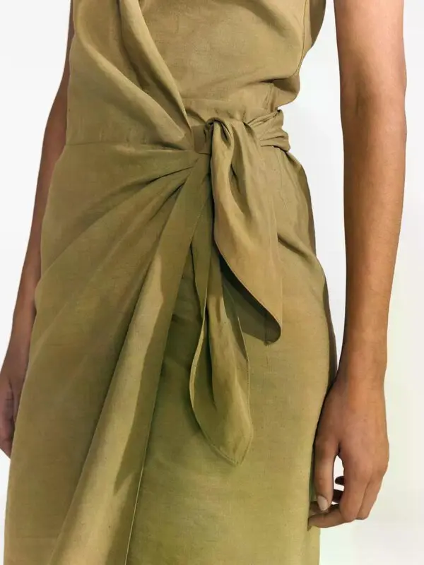 CORTANA Mona Halterneck Wrap Maxi Dress