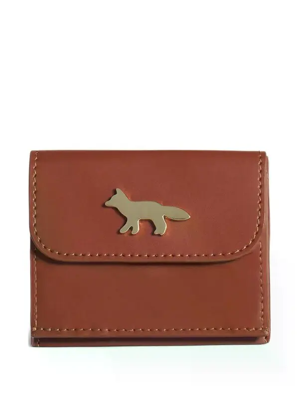 Maison Kitsuné Edie Fox-plaque Leather Wallet - Brown