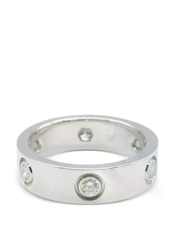 Cartier 18k White Gold Diamond Love Collection Ring - Silver