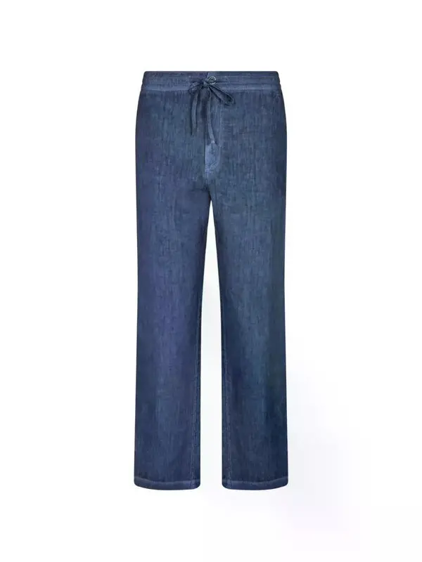 120% Lino Drawstring Waist Trousers