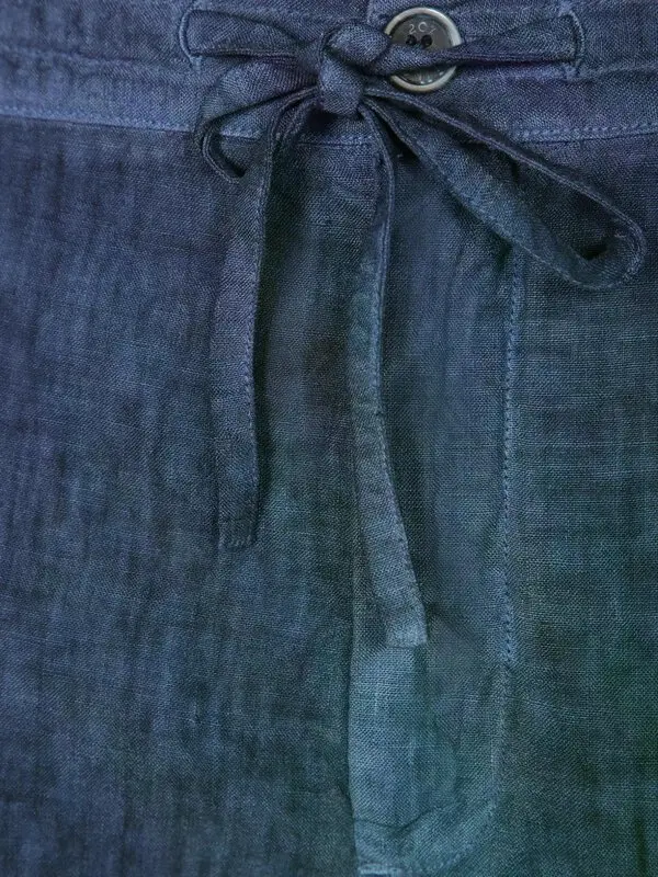 120% Lino Drawstring Waist Trousers