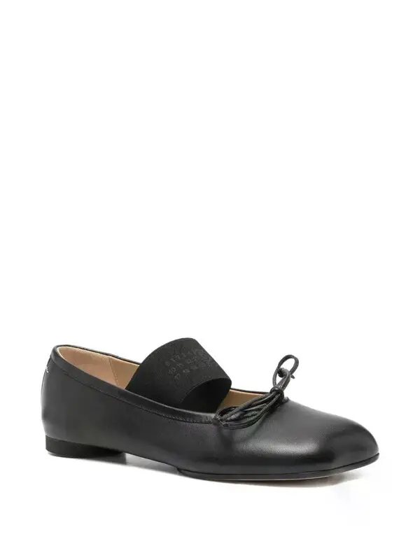 MAISON MARGIELA Leather Ballet Flats With Bow Detail