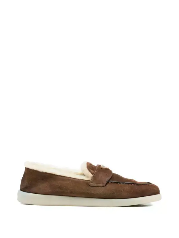 Prada Shearling-trim Loafers