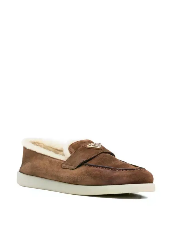Prada Shearling-trim Loafers