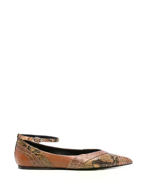 Marni Ankle Strap Pointed Toe Flat Pumps