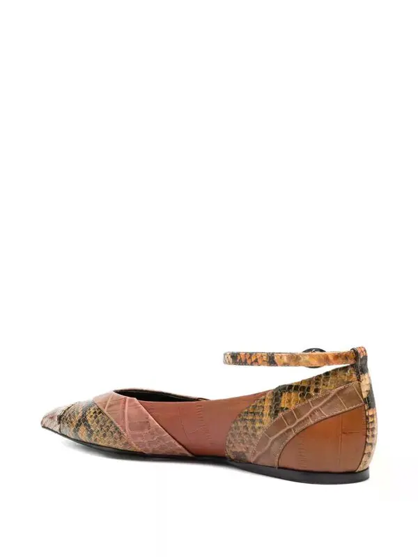 Marni Ankle Strap Pointed Toe Flat Pumps
