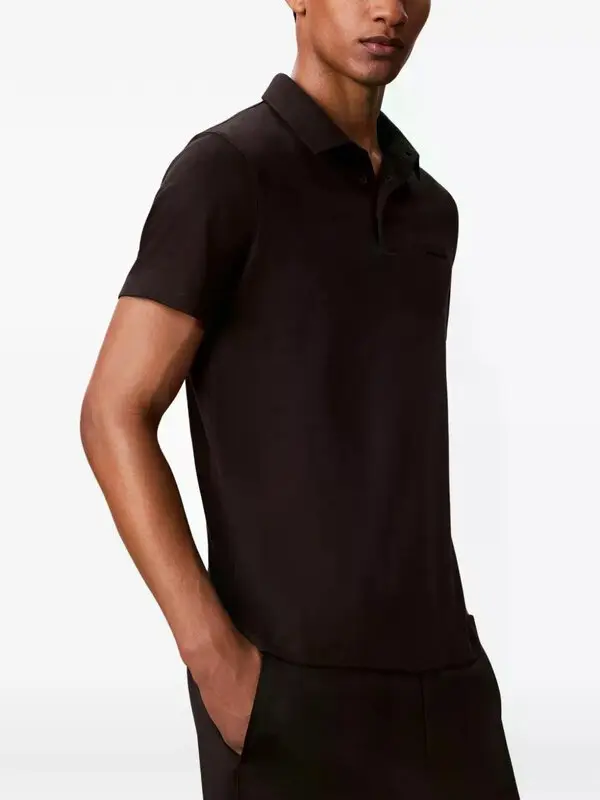 Calvin Klein Logo-plaque Polo Shirt - Black