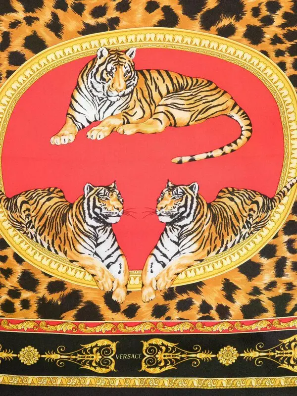 Versace 1990s Tiger-print Handkerchief