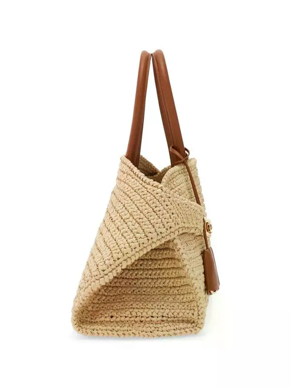 FERRAGAMO Hug Woven-raffia Tote Bag