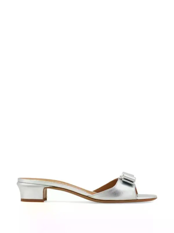 FERRAGAMO Vara Bow Slides - Silver