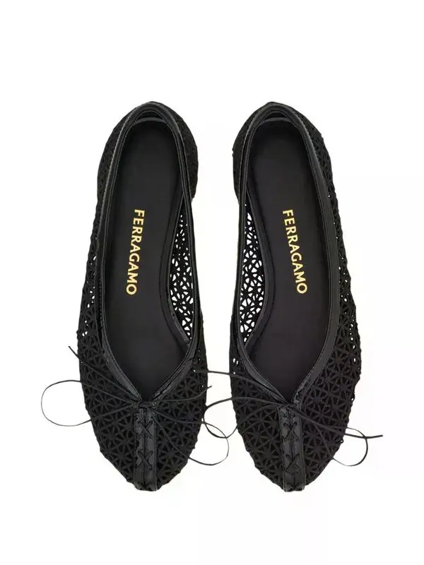 FERRAGAMO Macramé Lace Ballet Flats