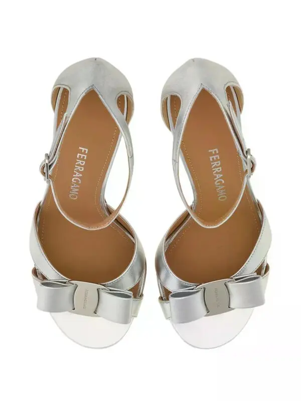 FERRAGAMO Nappa Leather Vara Bow Stiletto Sandals