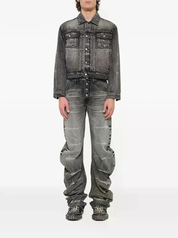 THUG CLUB Tc Spine Laser-etched Denim Jacket