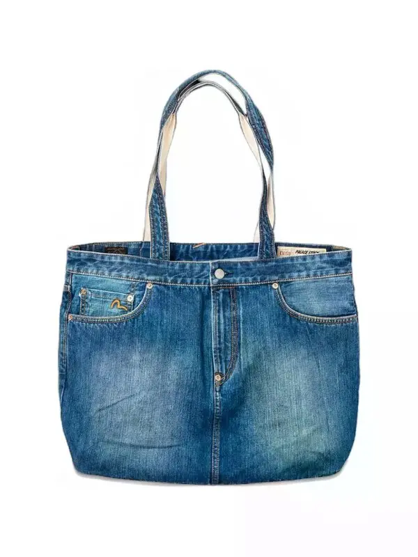 PALACE Evisu X Logo-print Denim Tote Bag - Blue