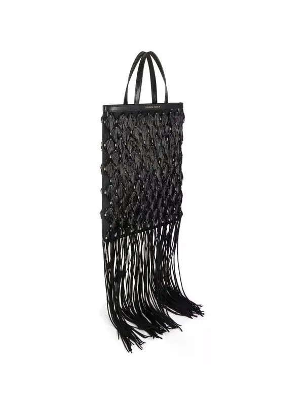 Elisabetta Franchi Mesh Fringe Tote Bag
