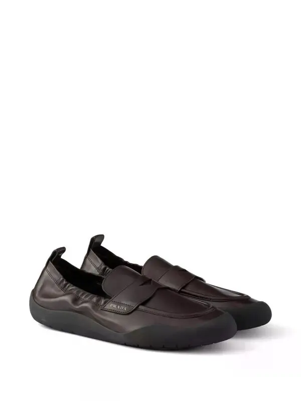 Prada Speedrock Leather Loafers - Brown