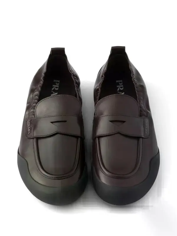 Prada Speedrock Leather Loafers - Brown