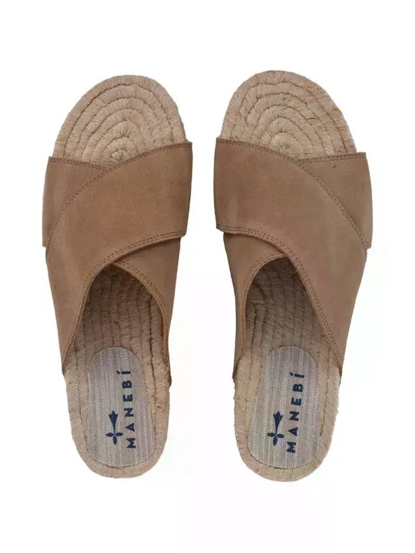 Manebí Crossover Strap Suede Sandals