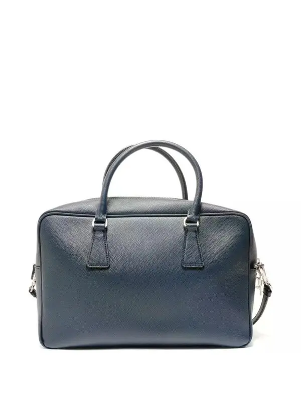 Prada Saffiano Leather Tote Bag - Blue
