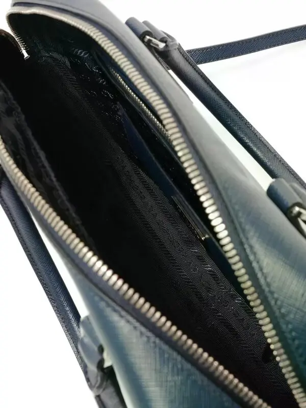 Prada Saffiano Leather Tote Bag - Blue