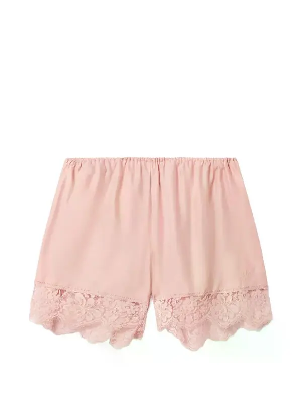 Stella McCartney Silk Mini Shorts With Lace Trim - Pink