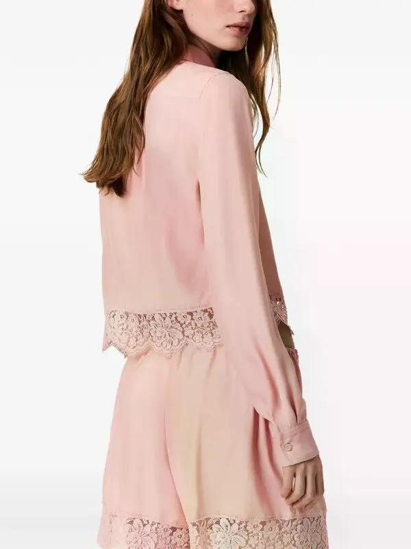 Stella McCartney Silk Mini Shorts With Lace Trim