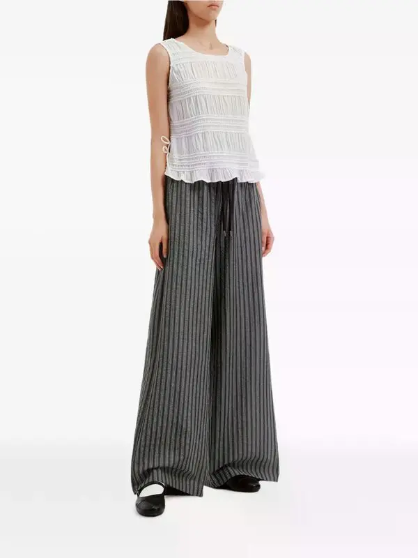 TOUT A COUP Tout À Coup Vertical Stripe Seersucker Trousers