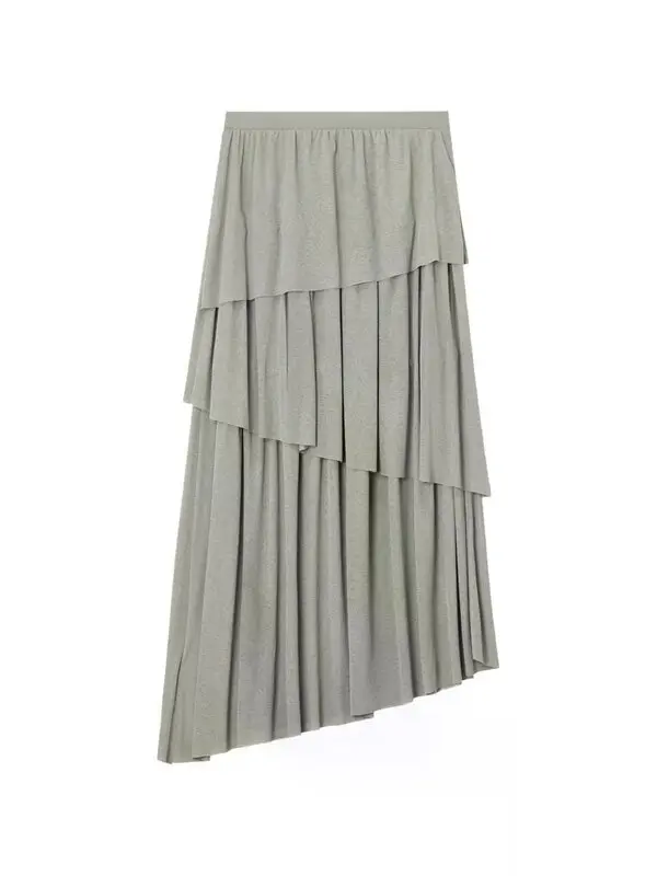 B+AB Tiered Asymmetric Midi Skirt