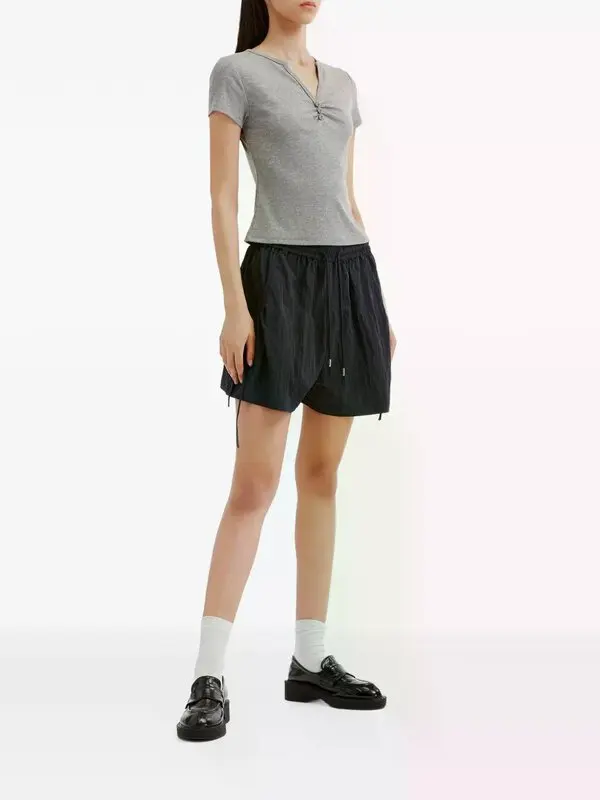 B+AB Drawstring Waist Side-tie Mini Shorts