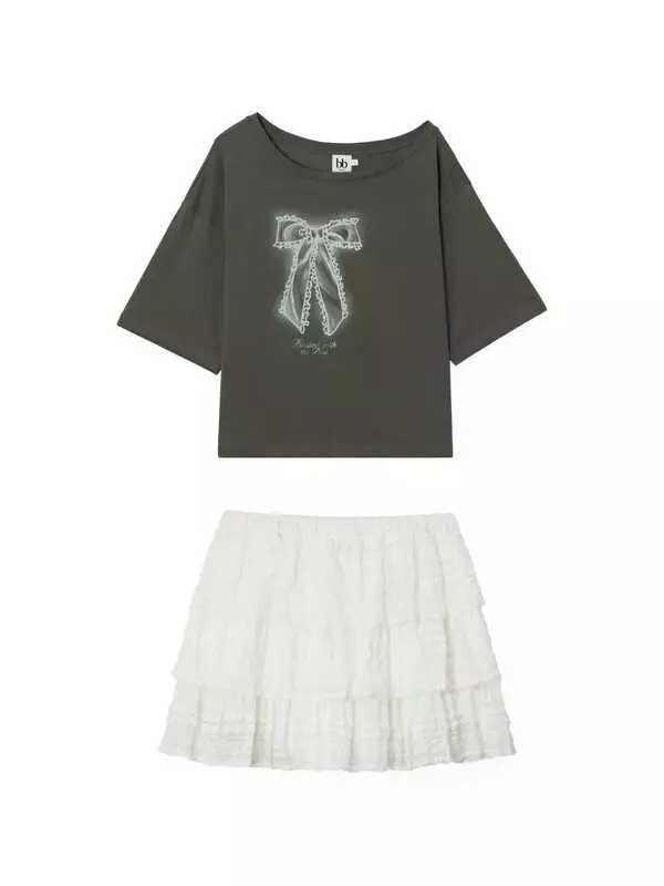 B+AB Bow-print Ruffled Set
