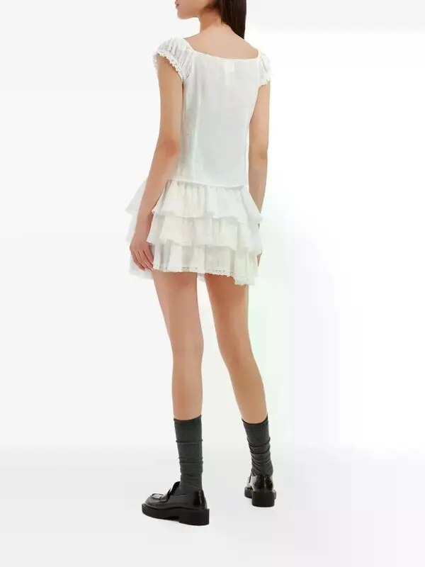 B+AB Ruffled Tiered Blouse And Mini Skirt Set
