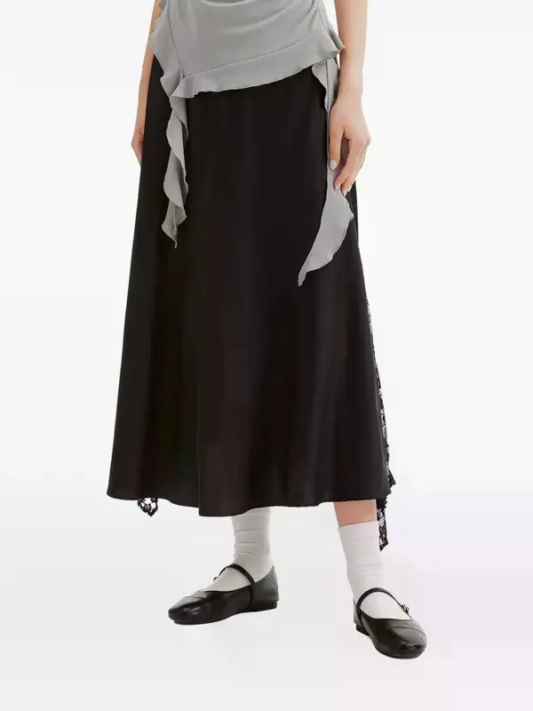 TOUT A COUP Asymmetric Lace Insert Skirt