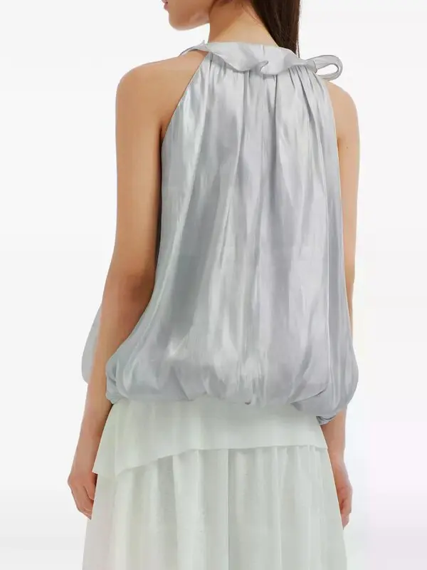 B+AB Ruffle-trimmed Bow Detail Blouse - Grey