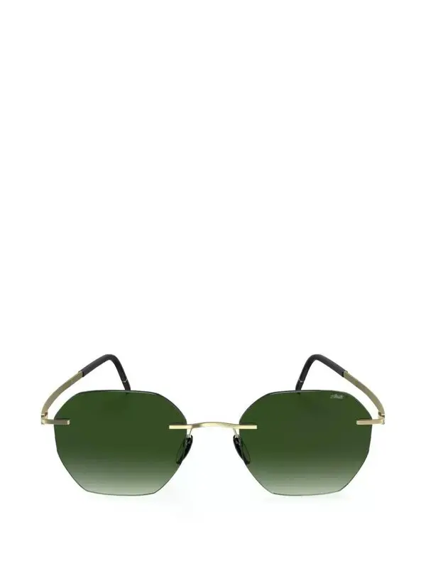 SILHOUETTE Rimless Geometric Sunglasses - Gold